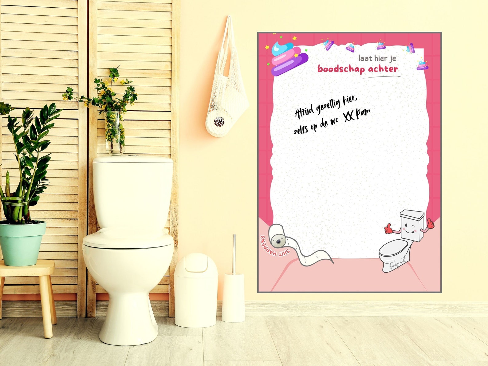 Dutch Language Toilet Poster for Handwritten Messages Guests | Funny ...