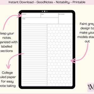 Chemistry Note Template Bundle - Hexagon Note Sheets for Goodnotes ...