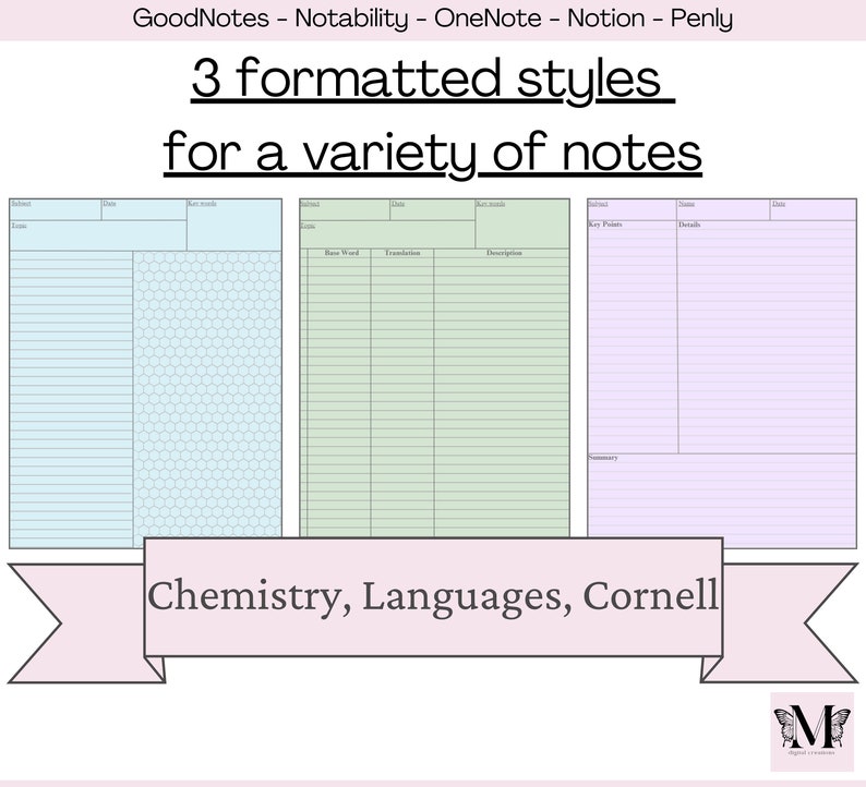 Digital Templates Ultimate Note-taking Pack - Ideal for Goodnotes ...