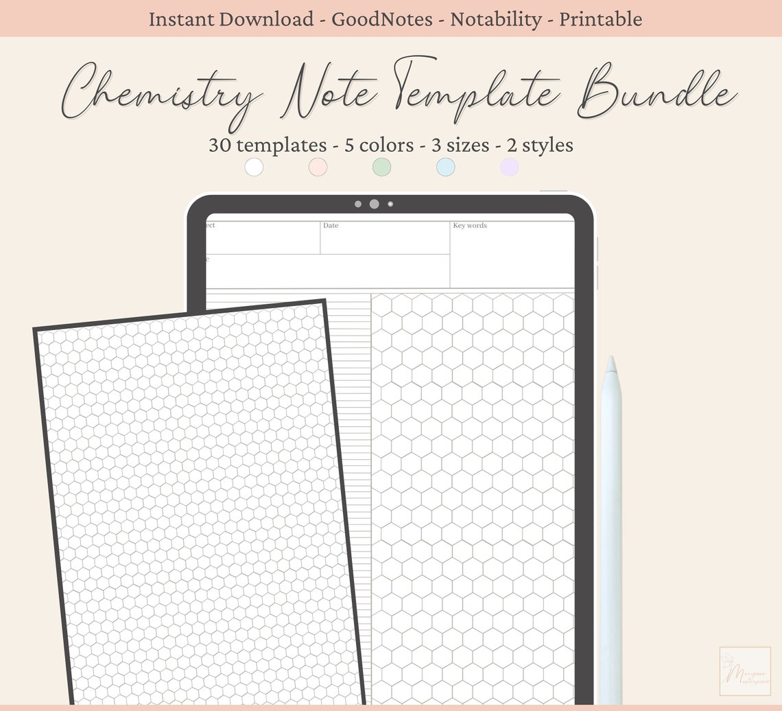 Organic Chemistry Notes Bundle for Goodnotes & Notability - Hexagon ...