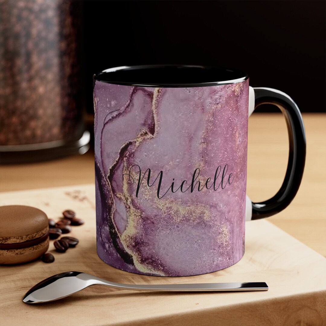 Personalized Marble Mug Purple Marble Mug Personalized Mug - Etsy
