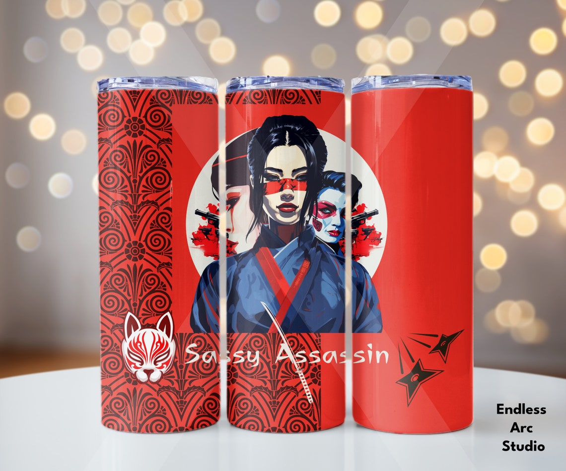 Buy Sassy Assassin Girl Boss Strong Woman 20oz Skinny Sublimation ...