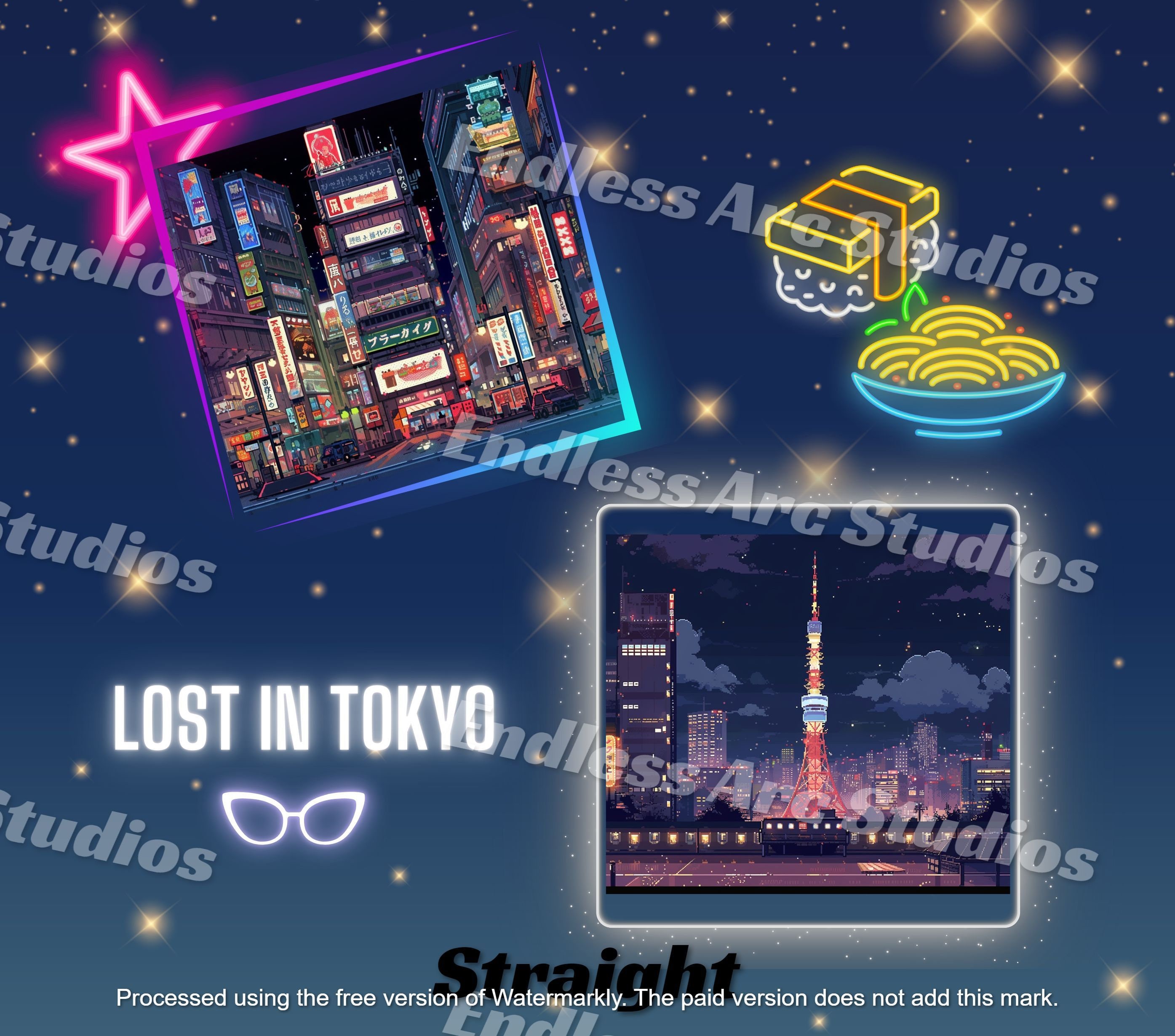Japan Lost in Tokyo Pixelart tokyo Tower 20oz Skinny - Etsy