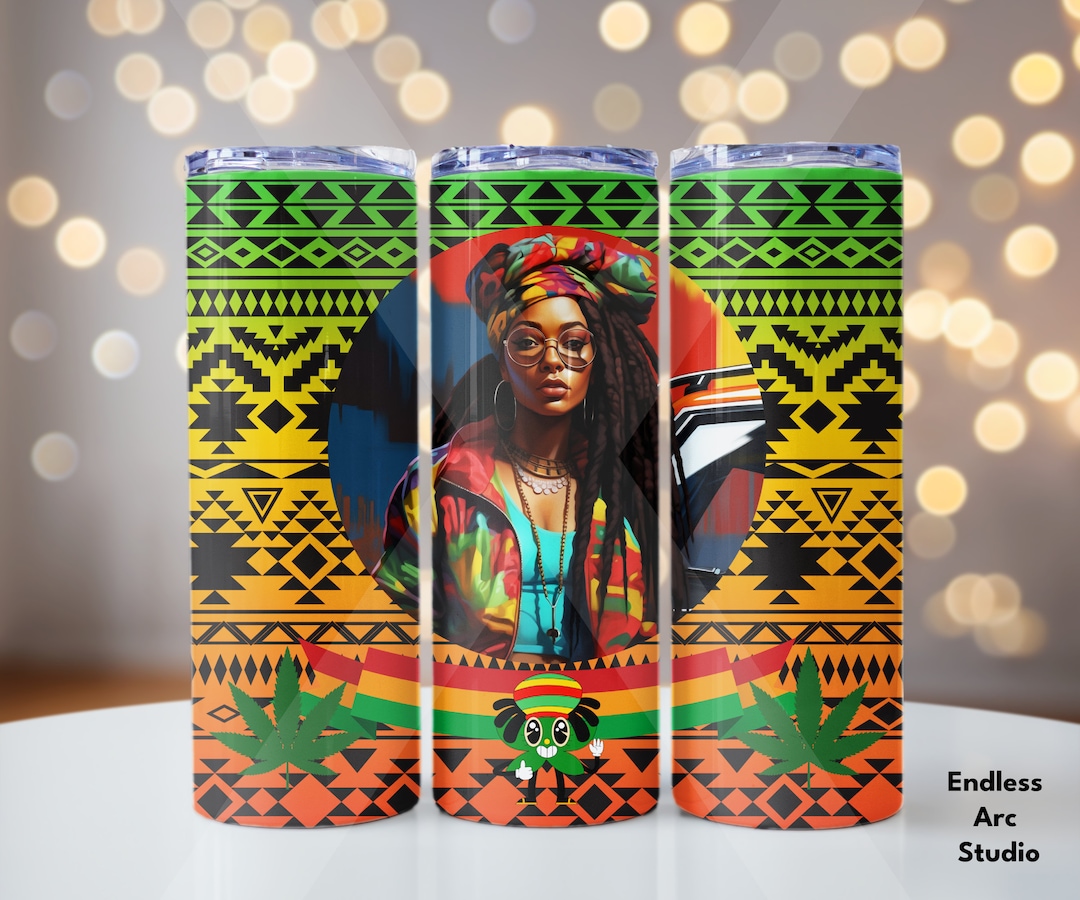 Beautiful Black Woman Rasta Pattern Seamless 20oz Skinny - Etsy