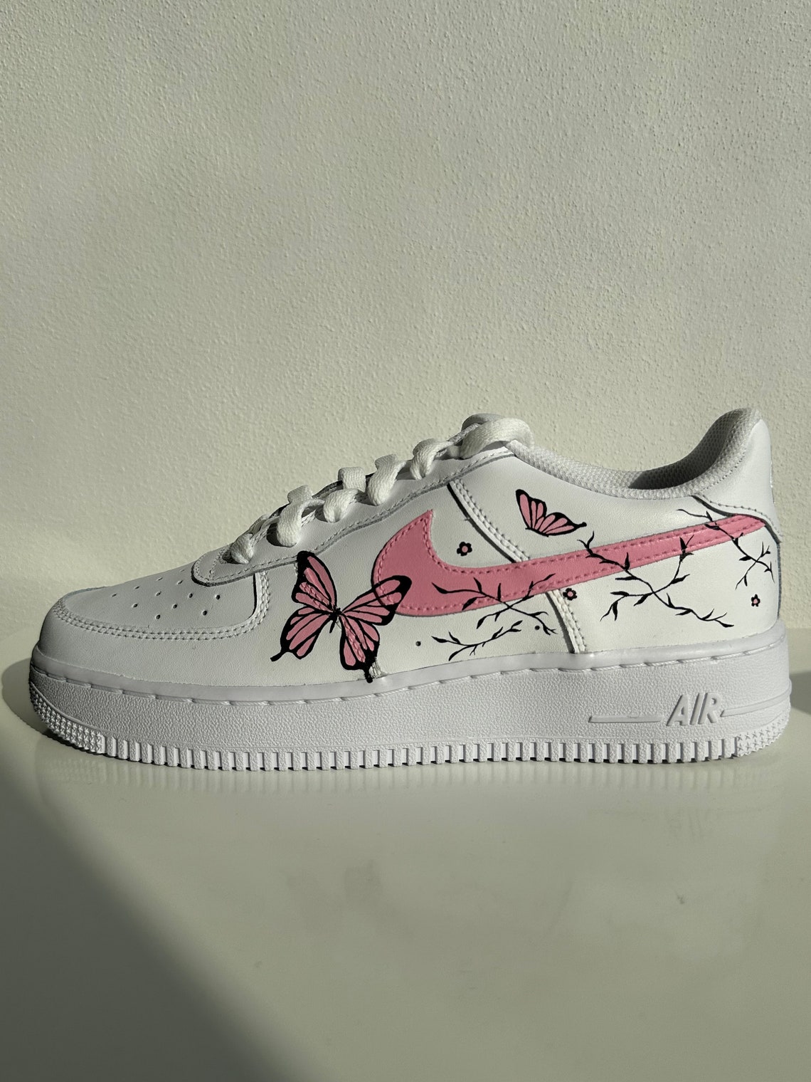 Pink Butterflies Custom Nike Air Force 1 | Personalized Sneakers ...