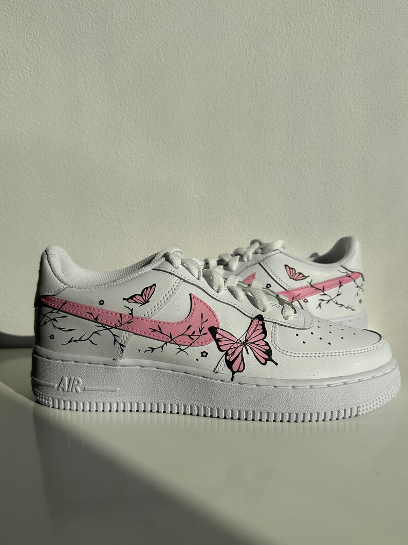 Pink Butterflies Custom Nike Air Force 1 Personalized Sneakers Custom ...