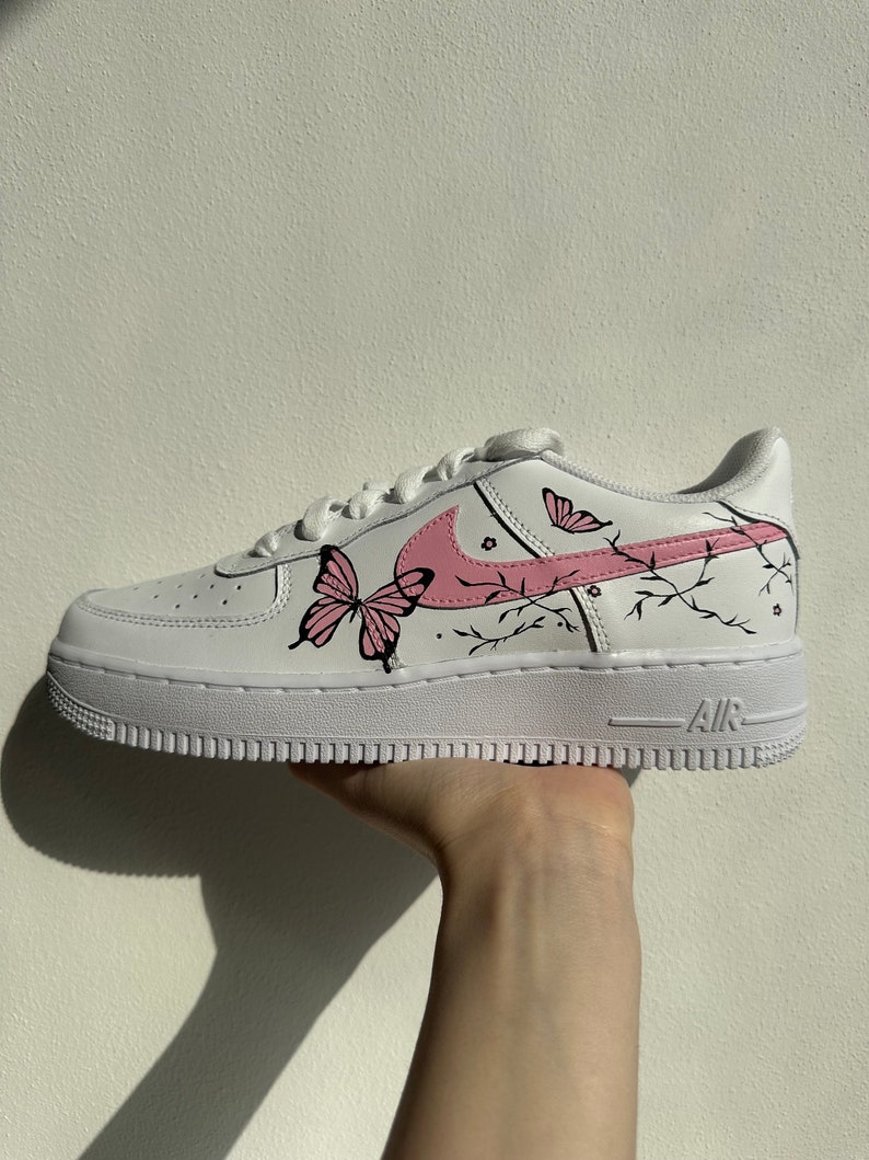 Pink Butterflies Custom Nike Air Force 1 Personalized Sneakers Custom ...