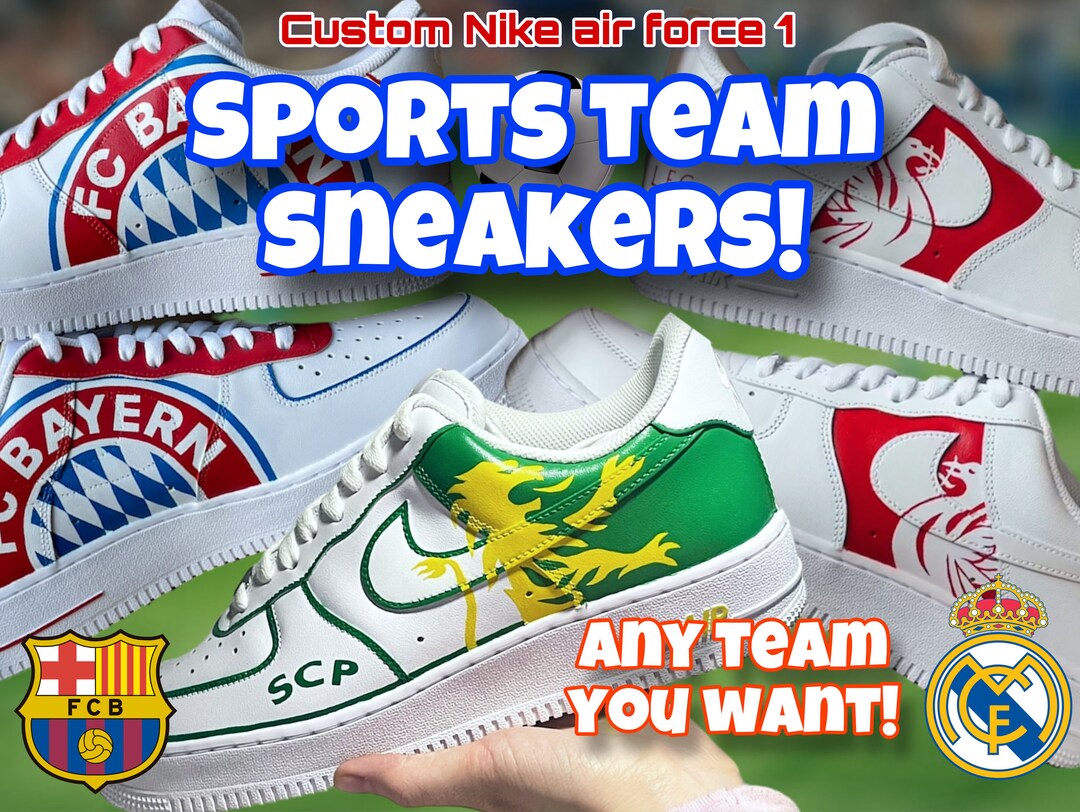 Custom Nike Air Force 1 Custom Sports Team Sneakers Personalized Nike ...