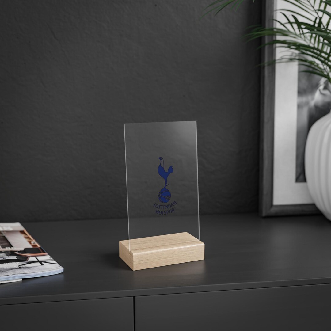 Tottenham Hotspur Acrylic Sign, Wooden Display Stand, Sports Decor ...