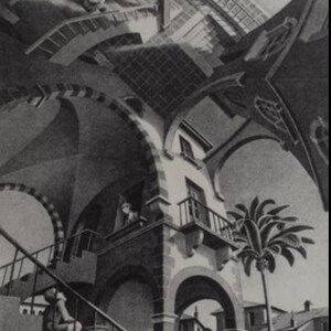 Fine Lithografic Artwork up and Down by MC Escher - Etsy