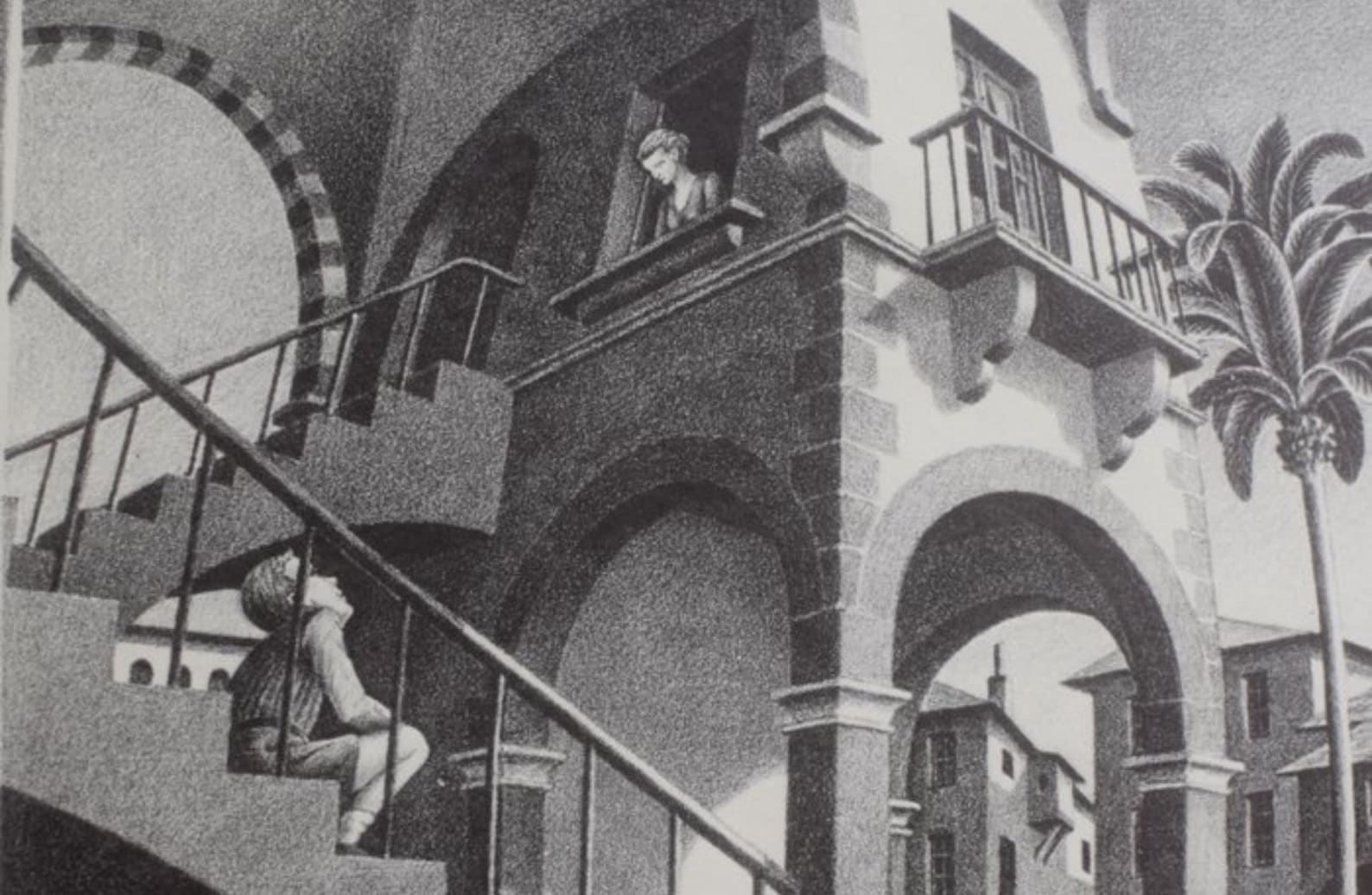 Fine Lithografic Artwork up and Down by MC Escher - Etsy