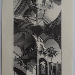 Fine Lithografic Artwork up and Down by MC Escher - Etsy