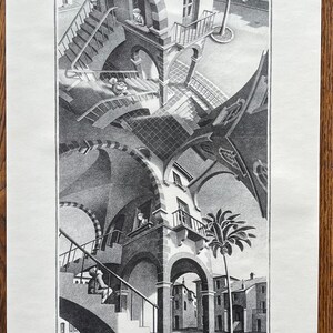 Fine Lithografic Artwork up and Down by MC Escher - Etsy