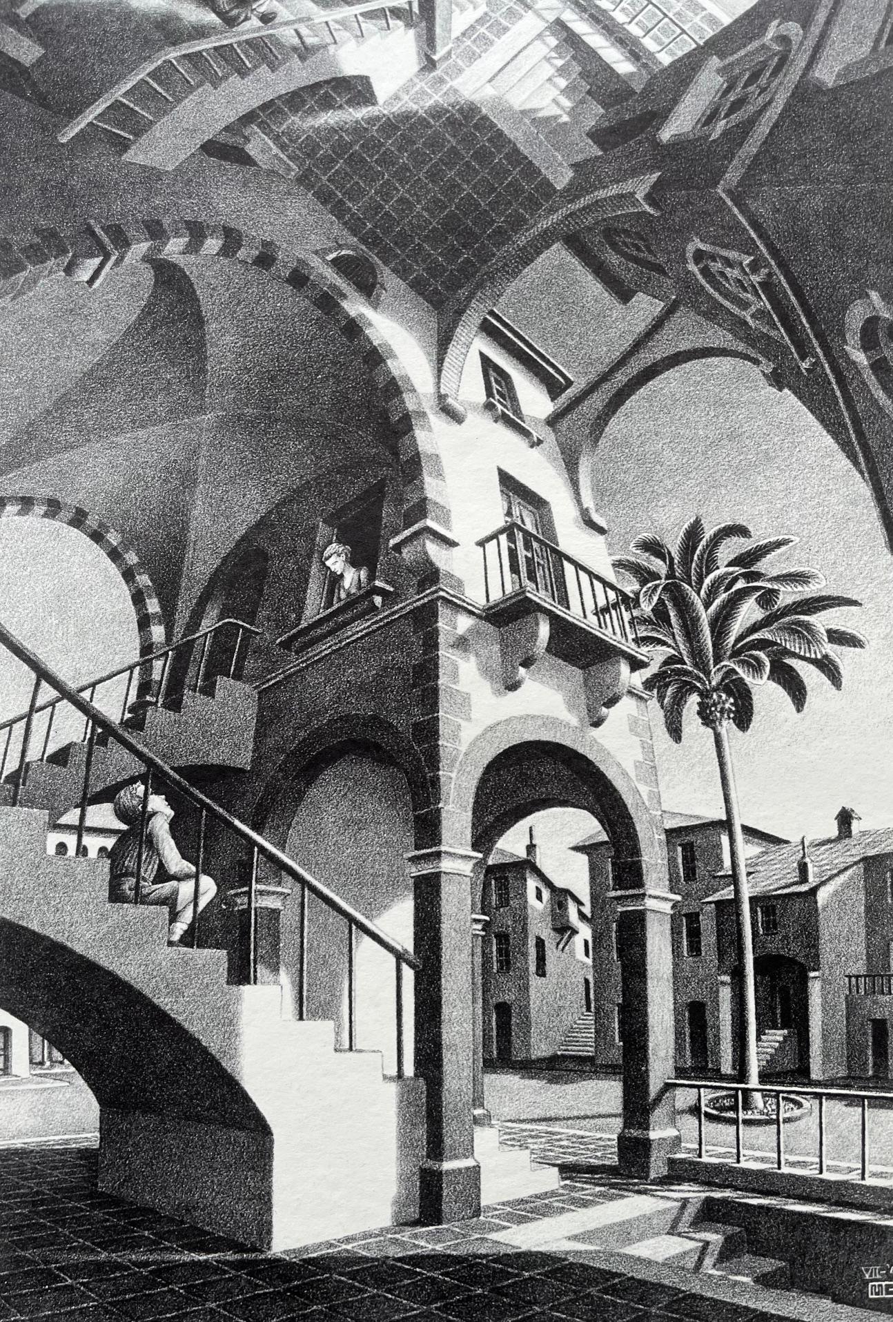 Fine Lithografic Artwork up and Down by MC Escher - Etsy