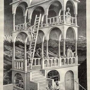 Fine Lithografic Artwork Belverdere by MC Escher - Etsy