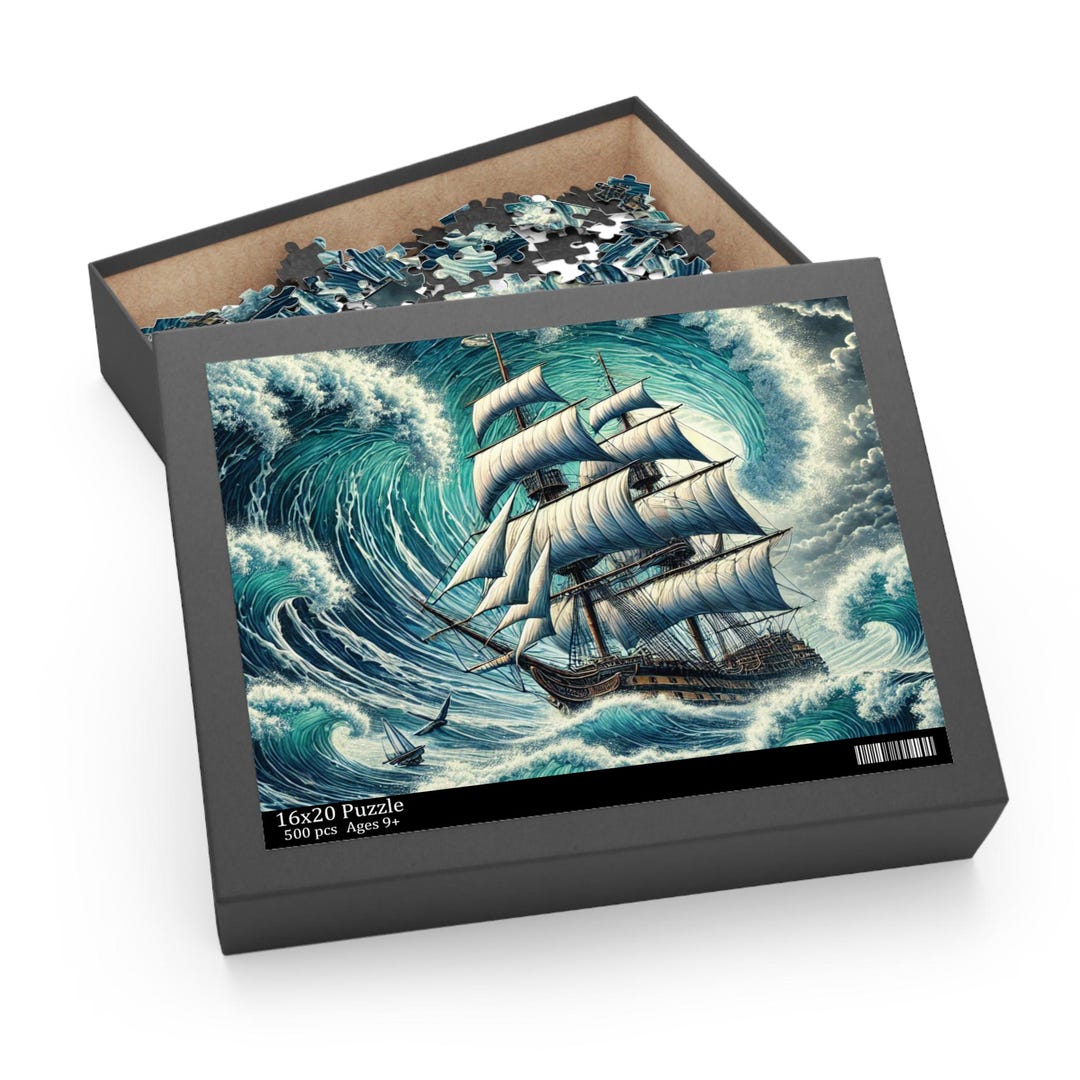 Majestic Sailing Ship Puzzle (500, 252, 120 Piece) Epic Ocean Waves ...