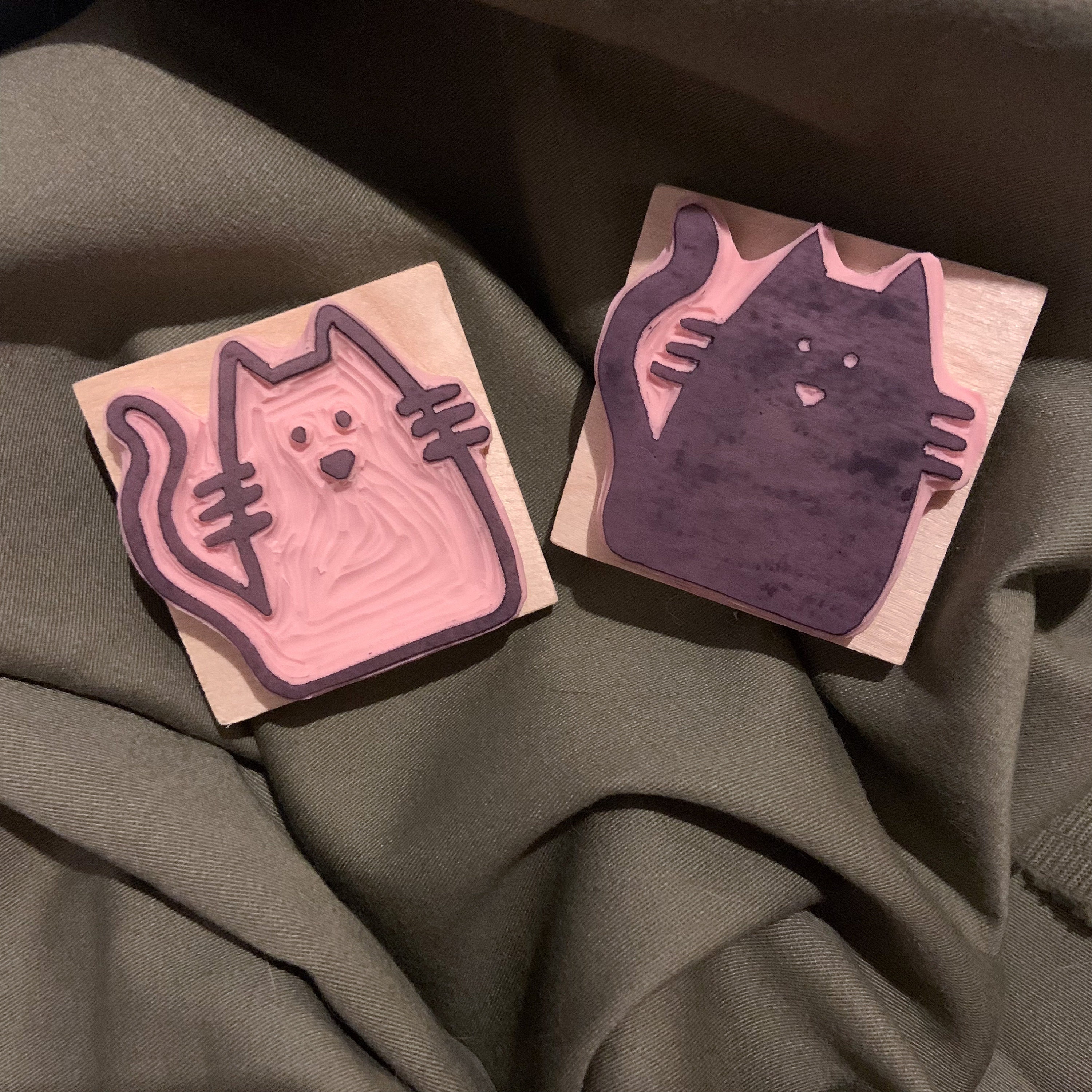 Kitty Cats : Hand-carved Stamps - Etsy