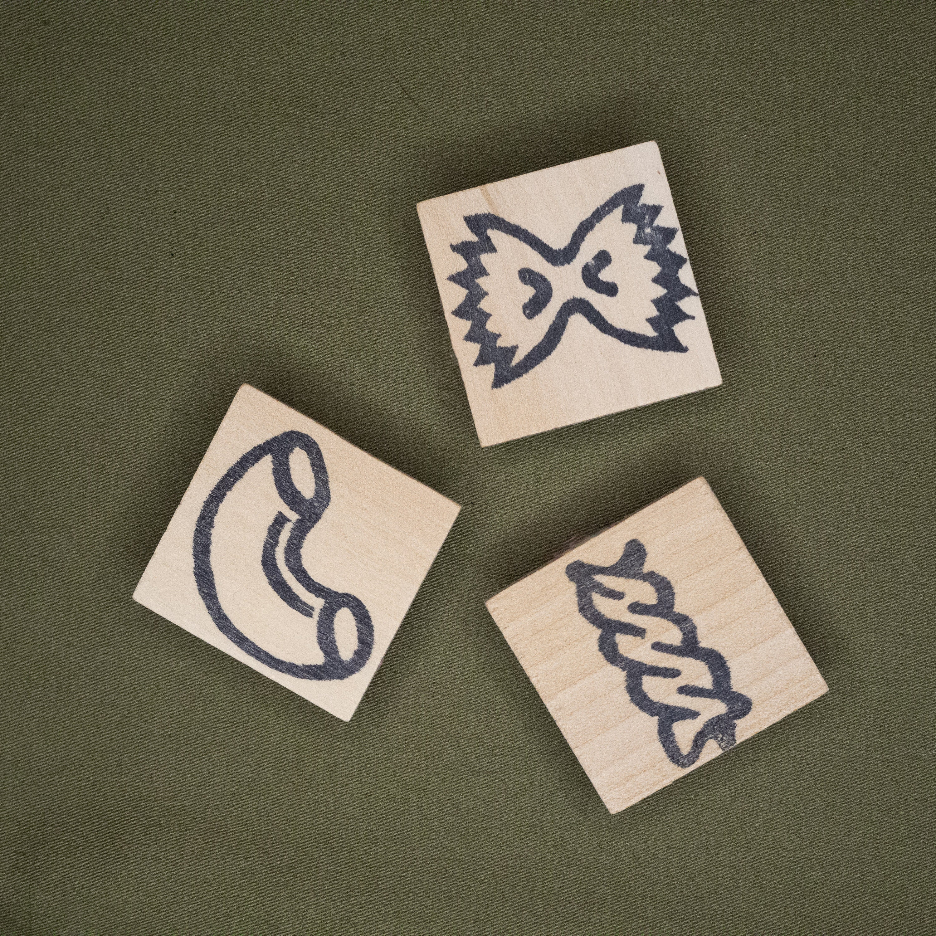 Pasta Shapes : Hand-carved Stamps - Etsy