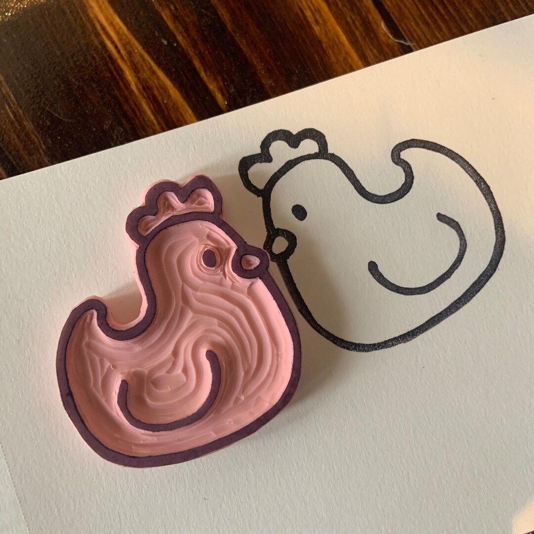 Chicken : Hand-carved Stamp - Etsy