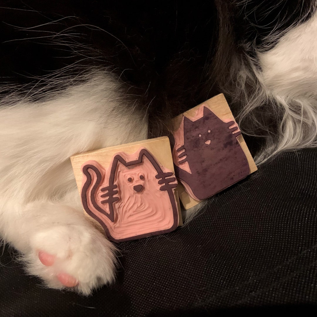 Kitty Cats : Hand-carved Stamps - Etsy