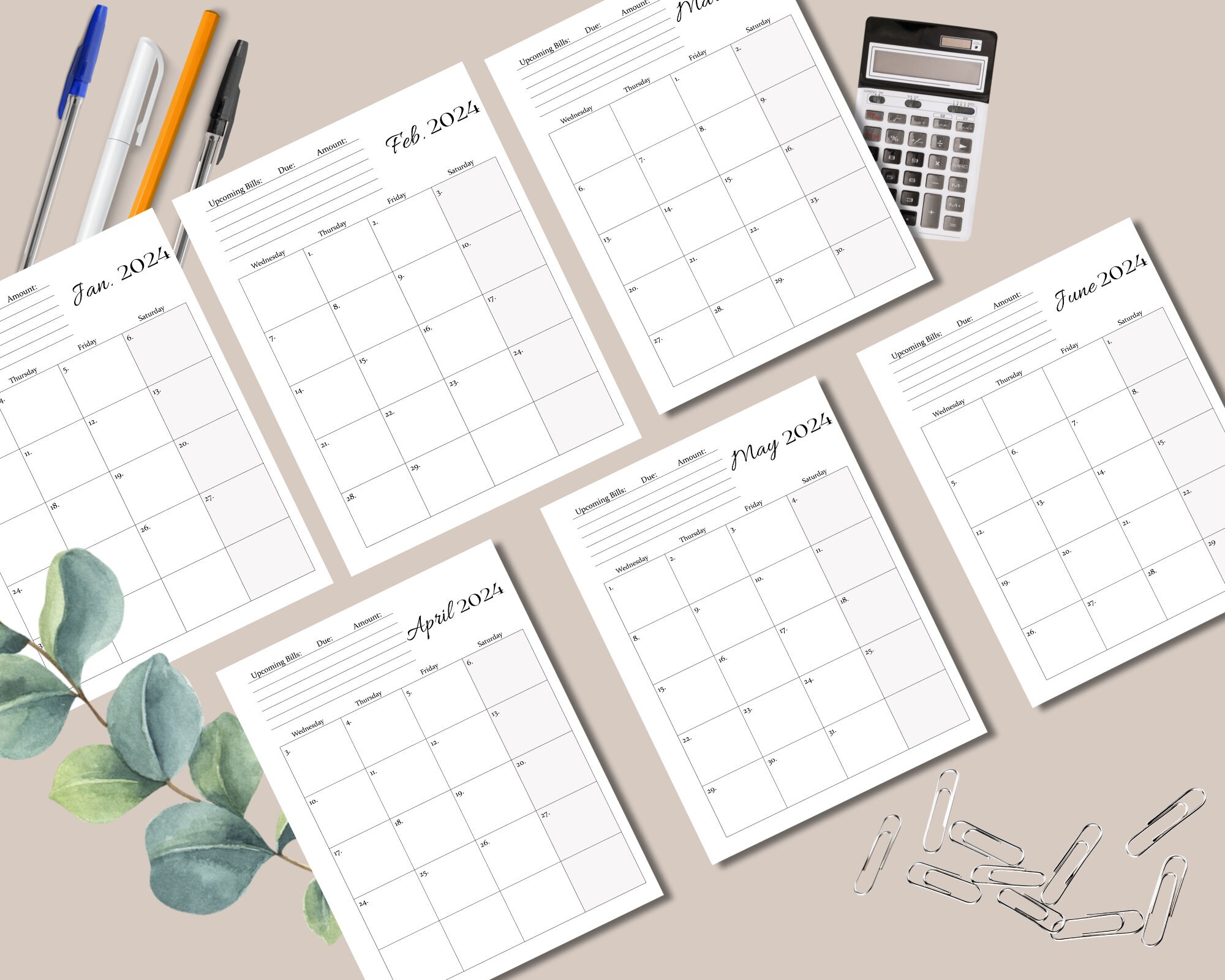 January 2024 - June 2024 Financial Planner Printable | Budget Planner ...