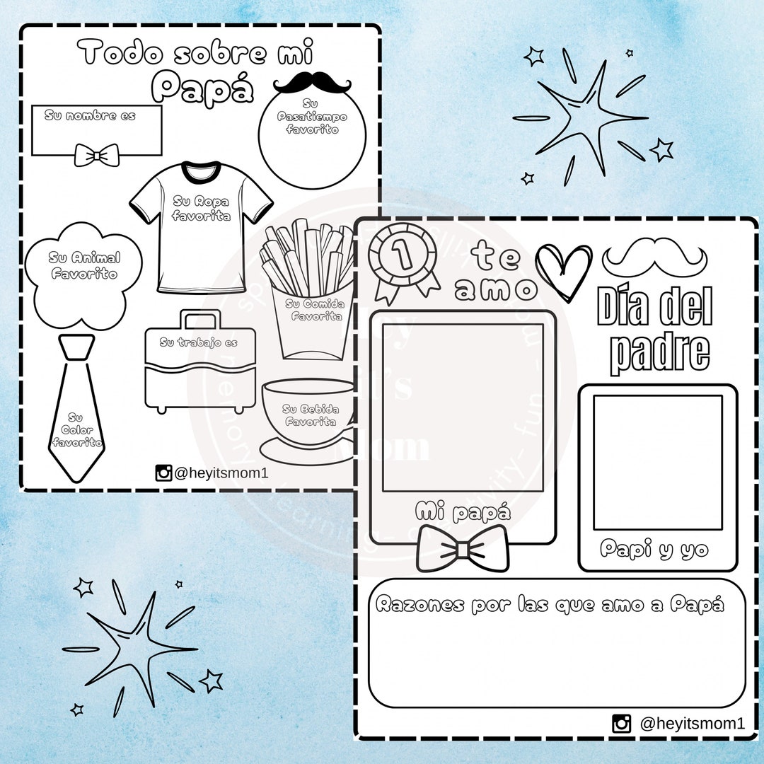 Plantillas para el dia del padre en español- Todo sobre mi papá ...