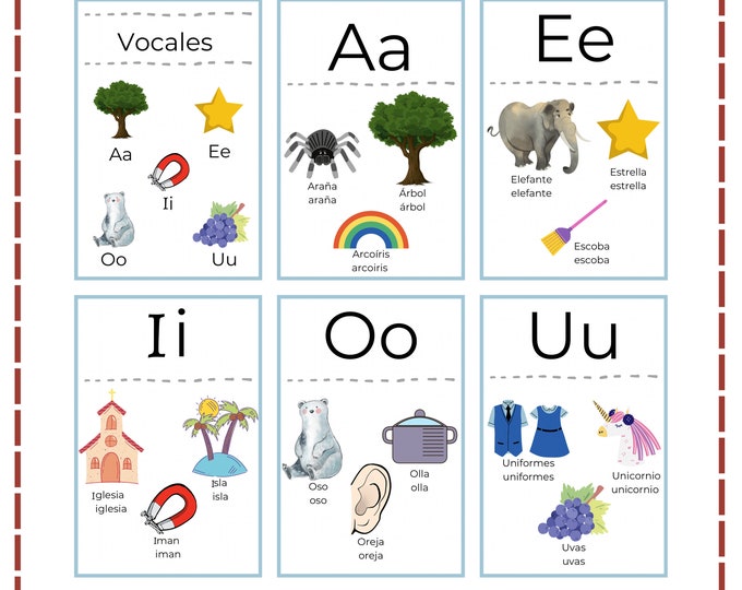 The Little Houses of the Vowels, Educational Game in Spanish, Plus ...