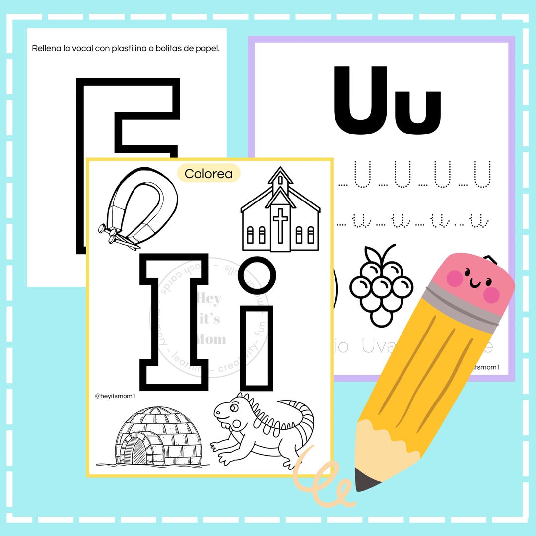 Spanish Vowels - Activity Sheets - Trace the Vowels - Color the Vowels ...