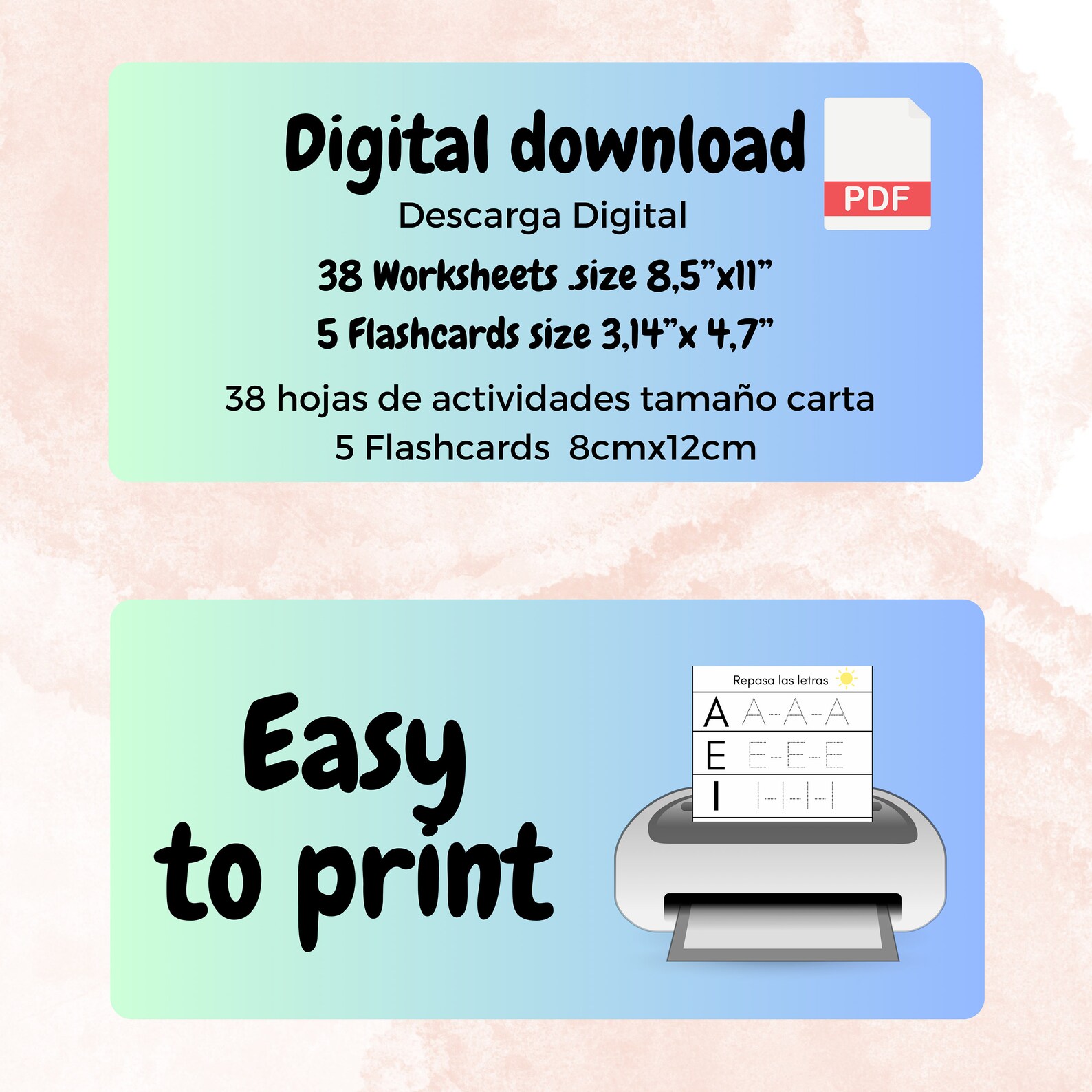 Vowels Worksheets in Spanish-free Flashcards-hojas De Las Vowels ...