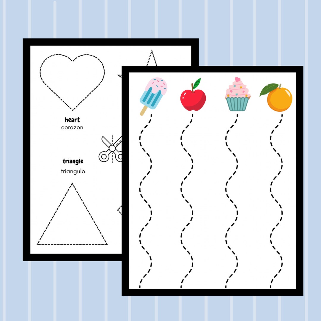 Scissor Skills Preschool Worksheets Printable Homeschool - Etsy