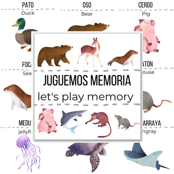 Spanish Memory Game - Etsy