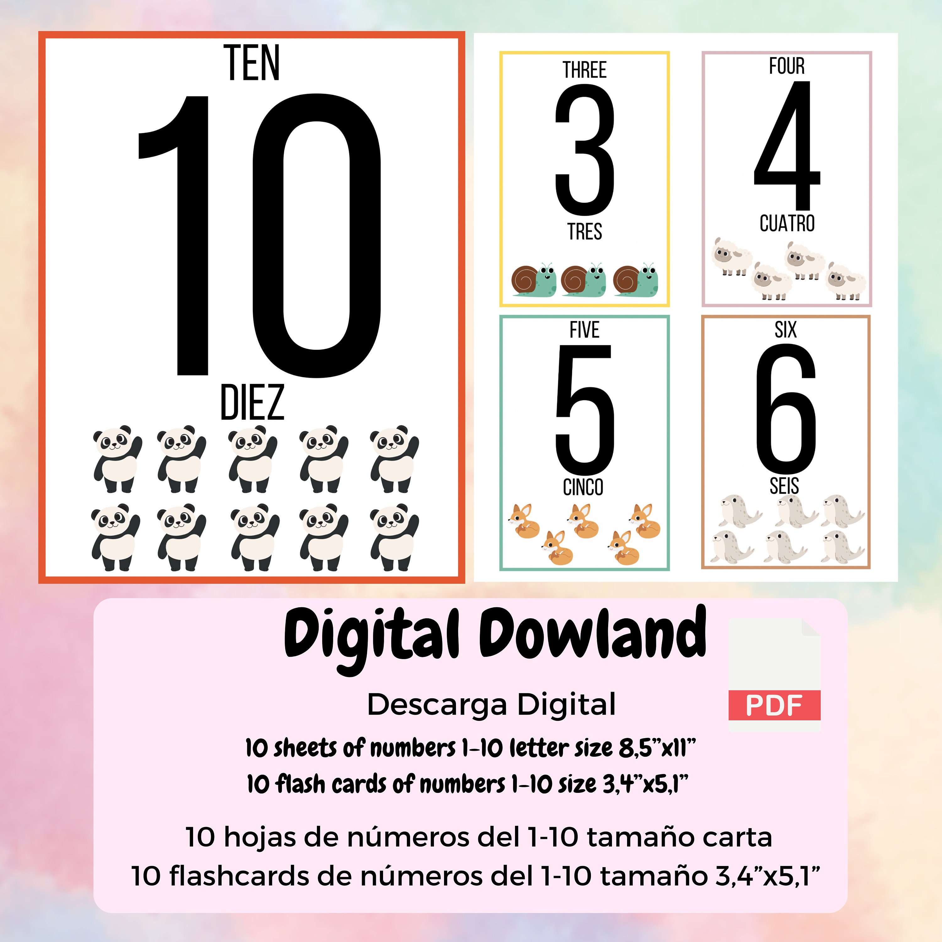 The Numbers Flashcards Images of Numbers for - Etsy