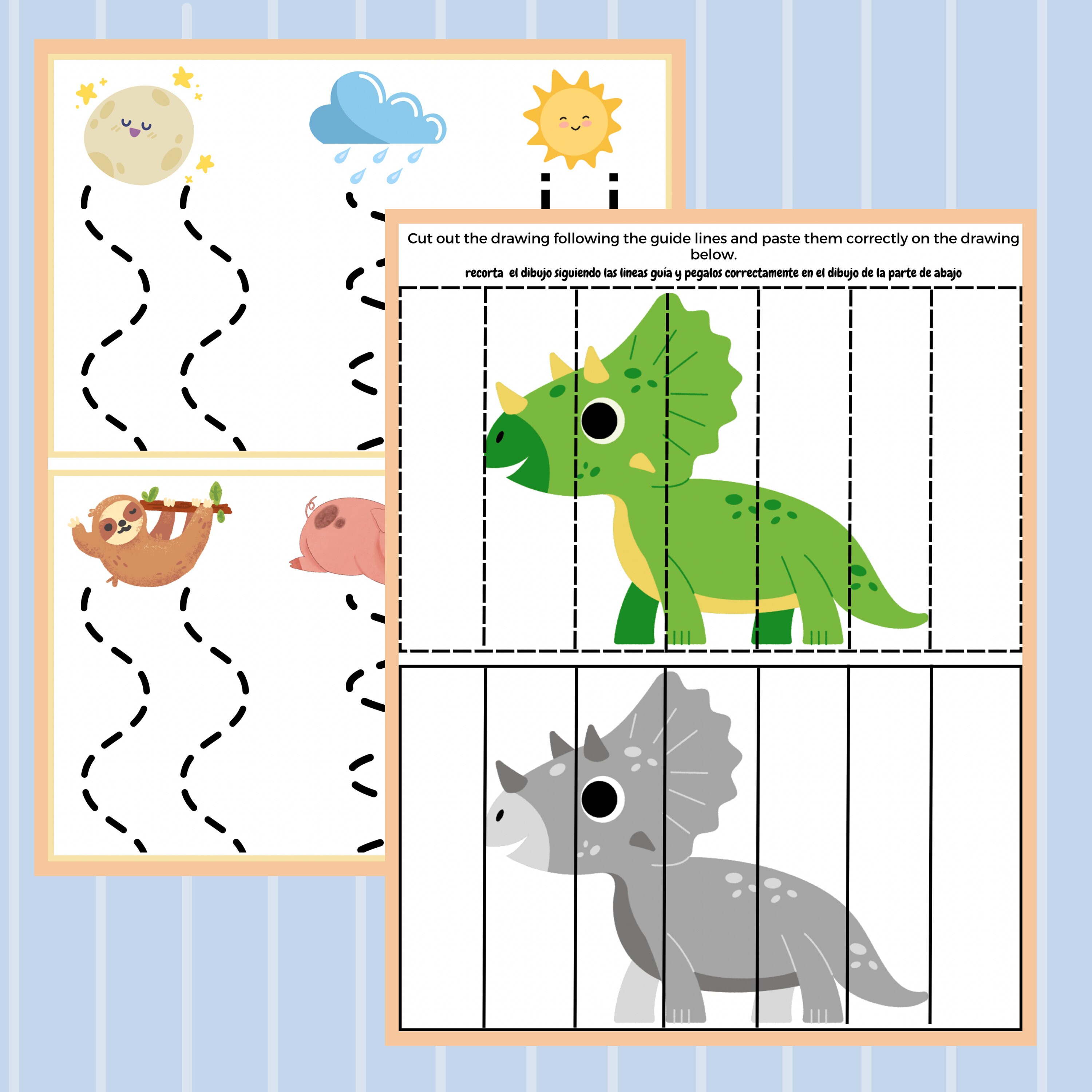 Scissor Skills - Preschool Worksheets- Printable - Homeschool - Etsy