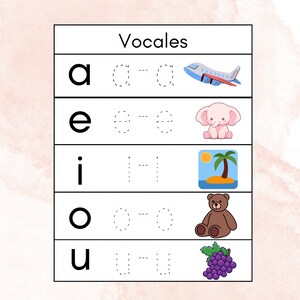 Vowels Worksheets in Spanish-free Flashcards-hojas De Las Vowels ...