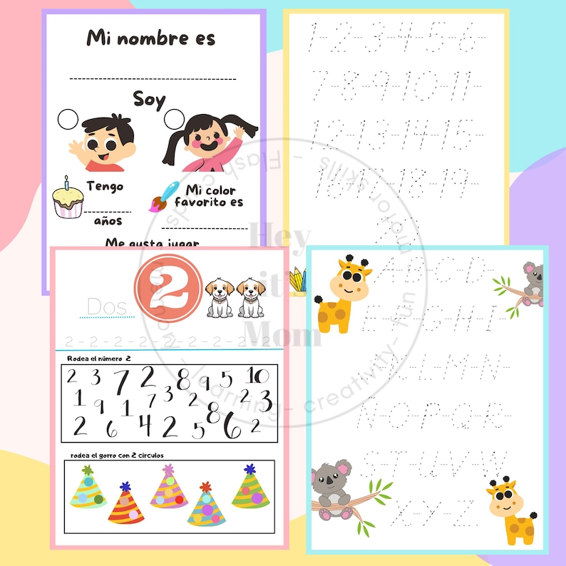 Preschool Activities in Spanish - Alphabet, Numbers, and Coloring ...
