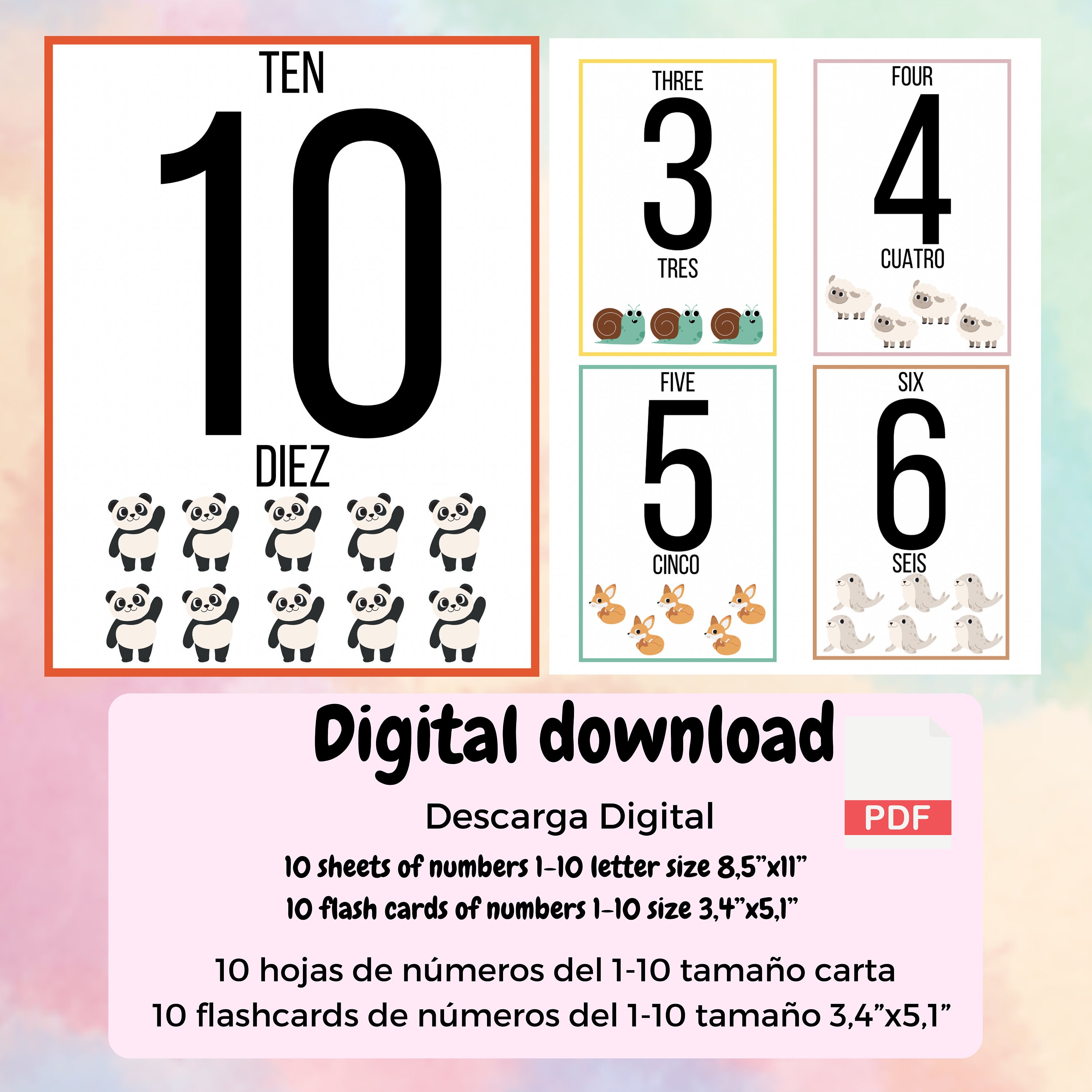 The Numbers Flashcards- Images of Numbers for Children-homeschool ...
