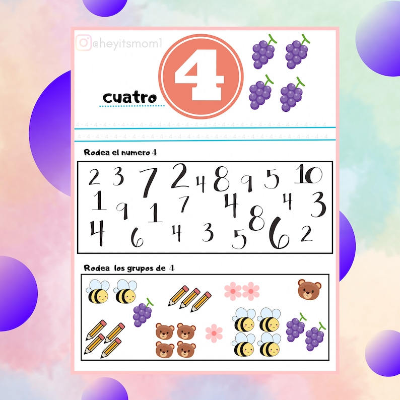 Activity Sheets-worksheets-learn the Numbers-spanish-preschool Activity ...
