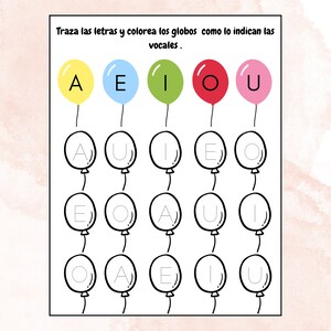 Vowels Worksheets in Spanish-free Flashcards-hojas De Las Vowels ...
