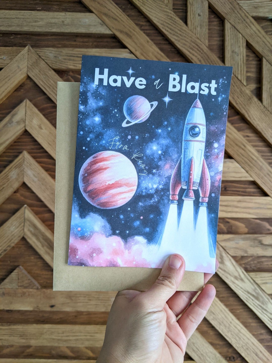 Have a Blast Rockets and Planets Birthday Card, Happy Birthday Blast ...