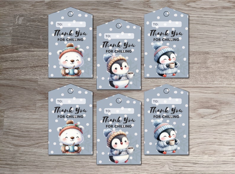 Instant Download Come Chill Penguin Birthday Thank You Tags - Etsy