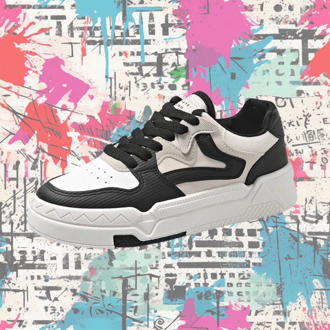 Brand Leather Sneakers, Platform Casual Shoes, Y2K Sneakers, Casual ...