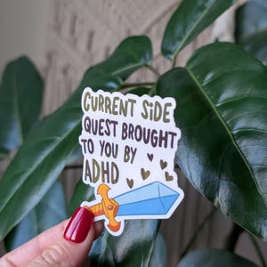 ADHD Side Quest Vinyl Sticker: Mental Health Humor - Etsy