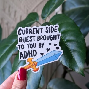 ADHD Side Quest Vinyl Sticker: Mental Health Humor - Etsy
