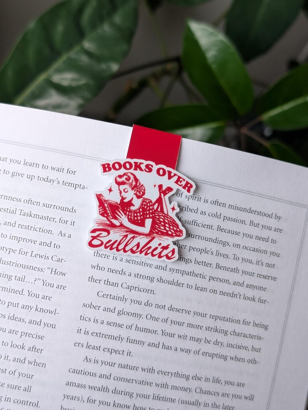 Books Over Bullshits Magnetic Bookmark: Snarky Book Lover Gift - Etsy