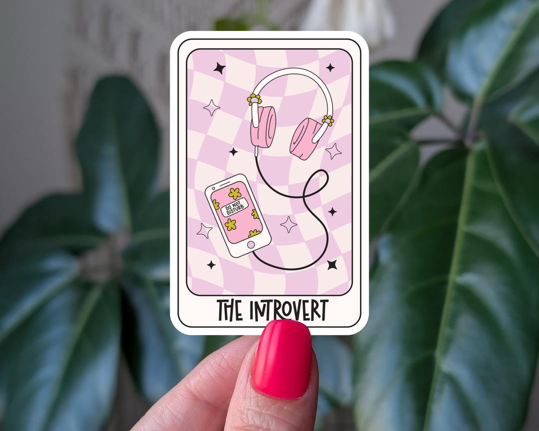 The Introvert Sticker, Tarot Card Themed Vinyl Sticker, Aesthetic Music ...