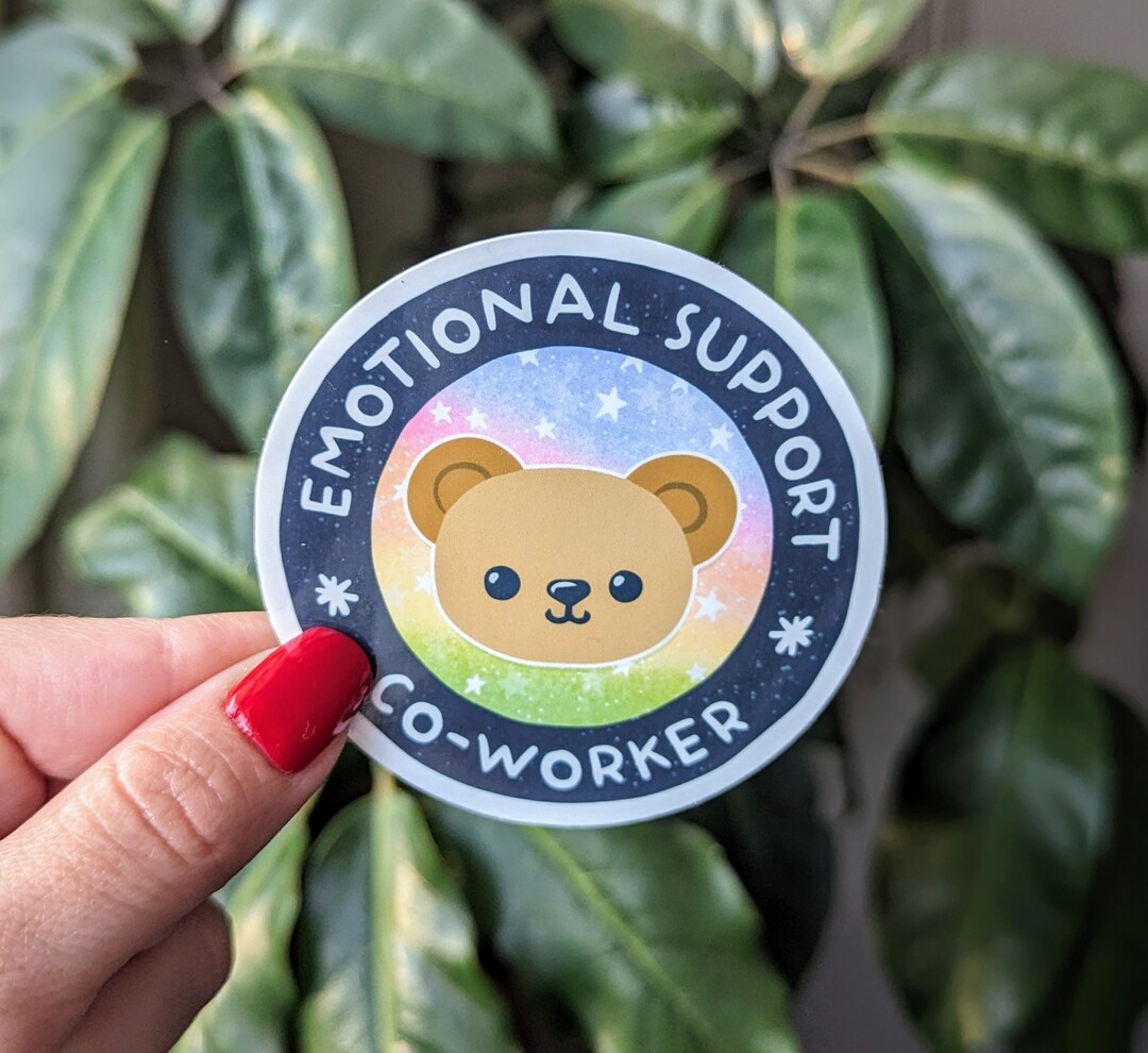 Emotional Support Coworker Sticker for Water Bottle, Work Bestie Gift ...