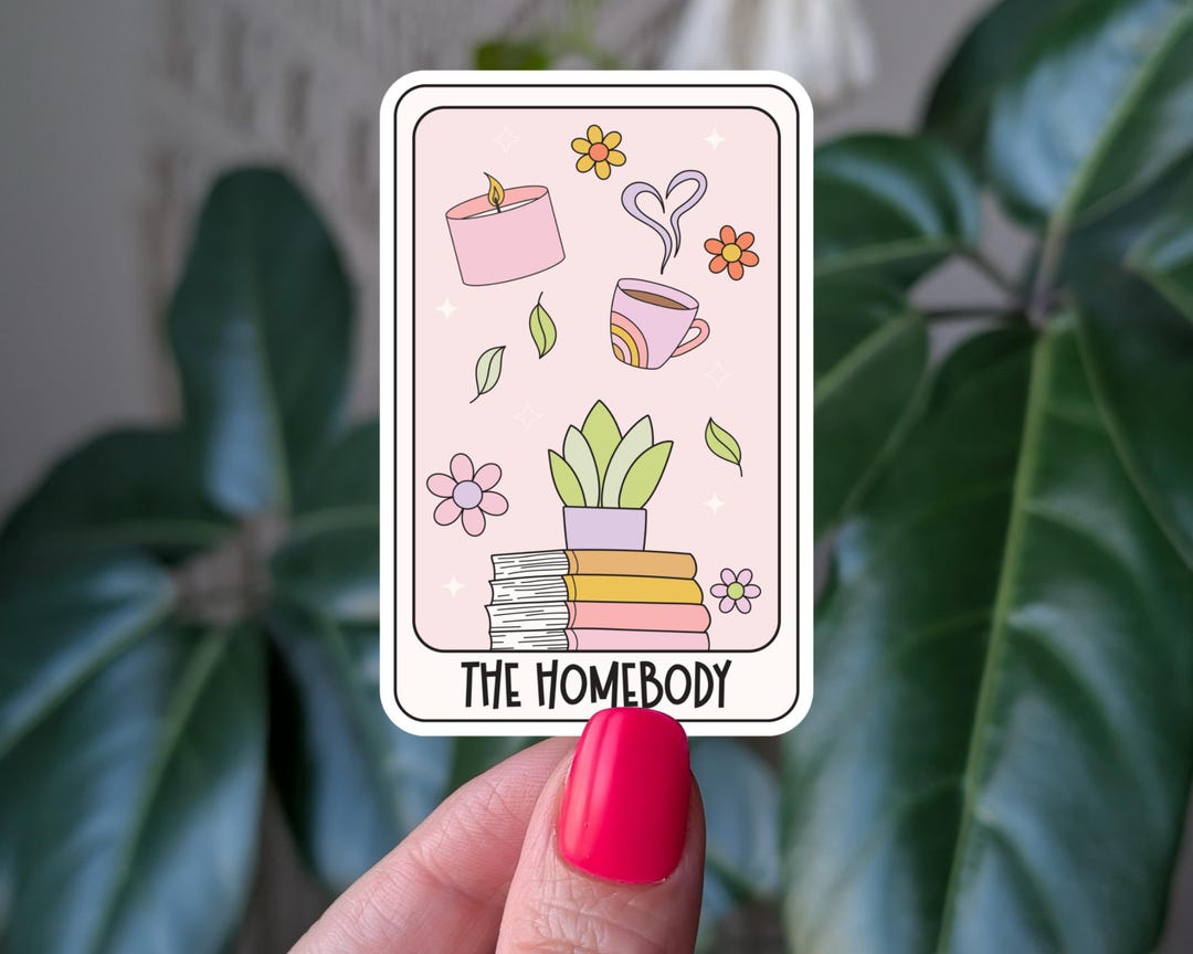 The Homebody Sticker, Tarot Card Aesthetic Vinyl Sticker for Introverts ...