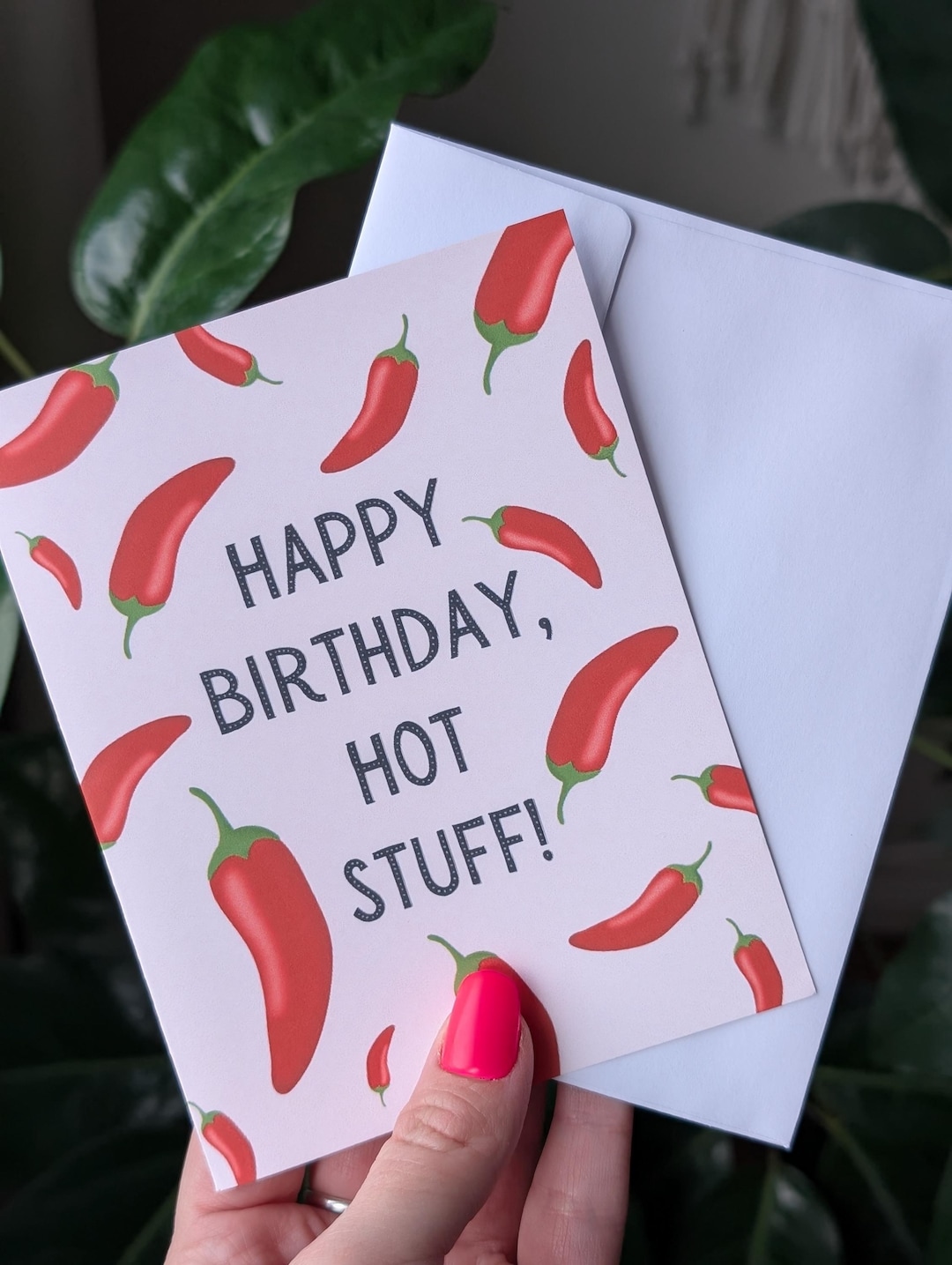 Happy Birthday Hot Stuff Card, Spicy Birthday Card, Funny Hot Pepper ...