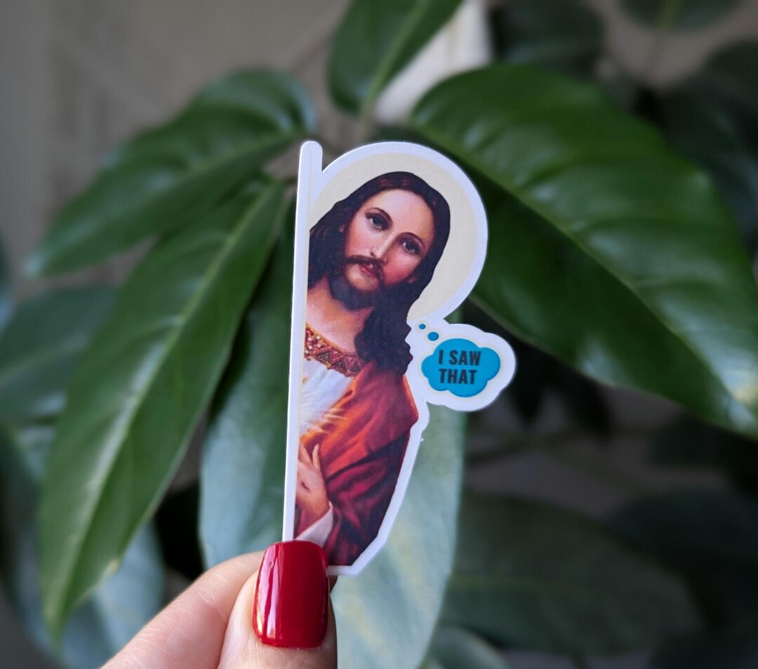 Jesus I Saw That Sticker for Laptop, Prank Sticker, Jesus Jokes, Dark ...