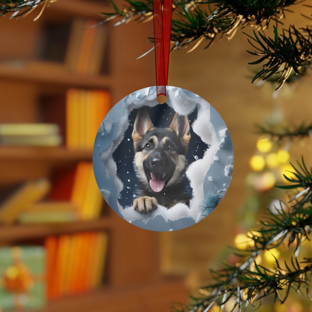 Personalized German Shepherd Metal Christmas Ornament, Custom German ...